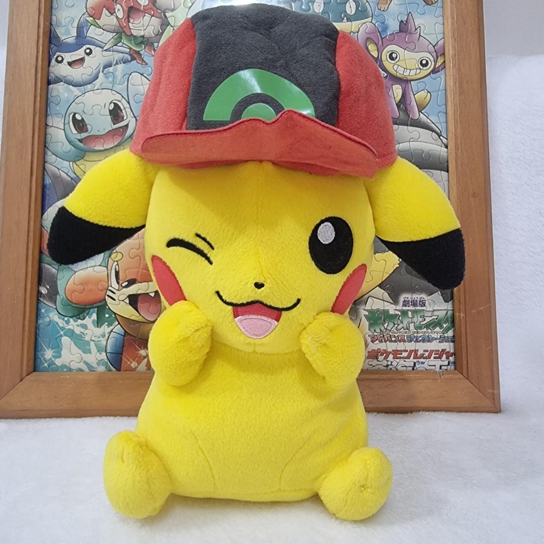 POKEMON Pikachu wearing Ash Cap 10 inches Plush, Hobbies & Toys, Toys ...