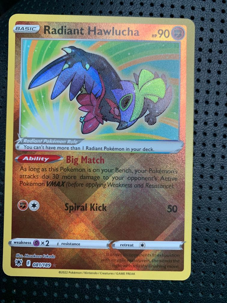 Pokémon tcg___radiant hawlucha full art 081/189, Video Gaming, Gaming ...