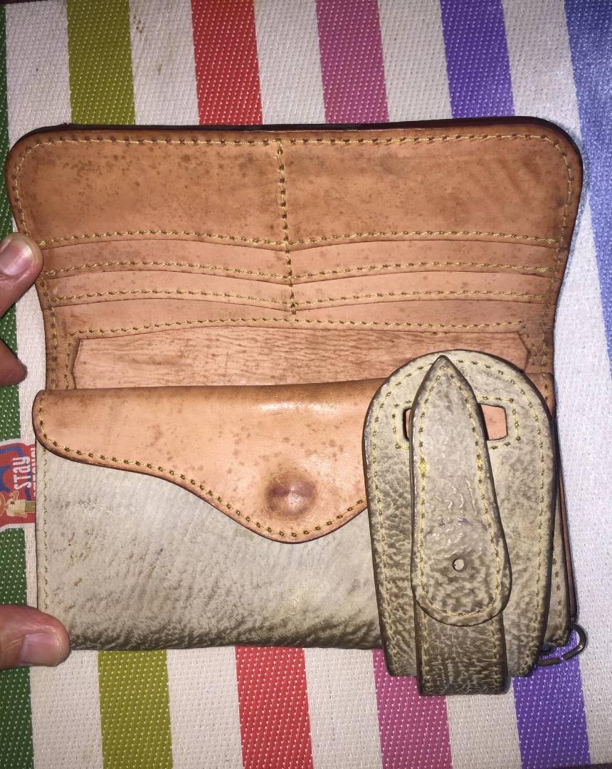 Pure very thick leather long wallet, Women's Fashion, Bags & Wallets ...