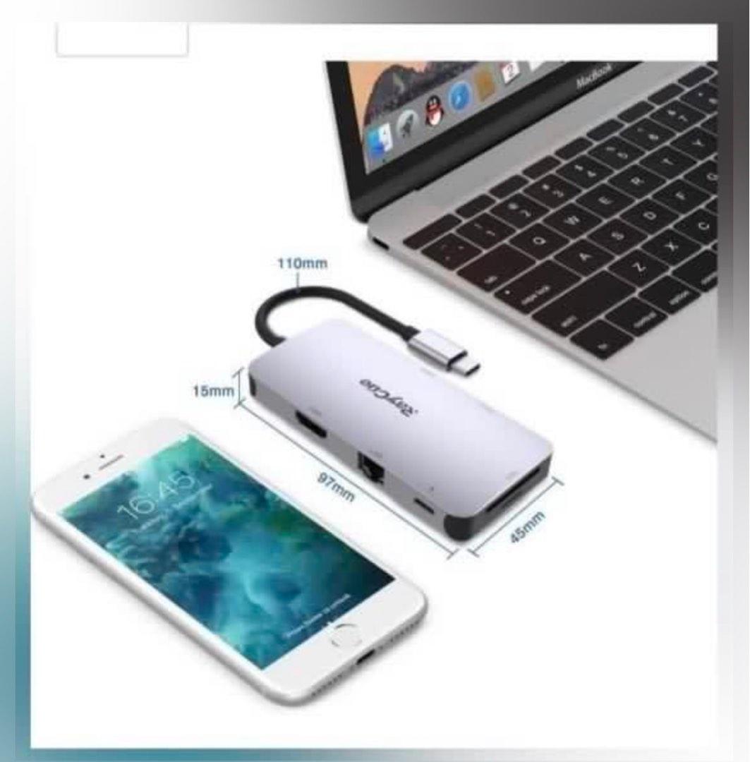 Raycue USB C Hub, to Hdmi Sd Card Reader, 7 in 1 Type Hub with 4K ...