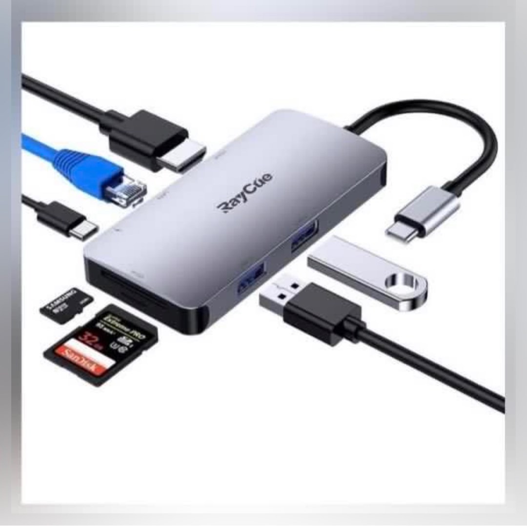 Raycue USB C Hub, to Hdmi Sd Card Reader, 7 in 1 Type Hub with 4K ...