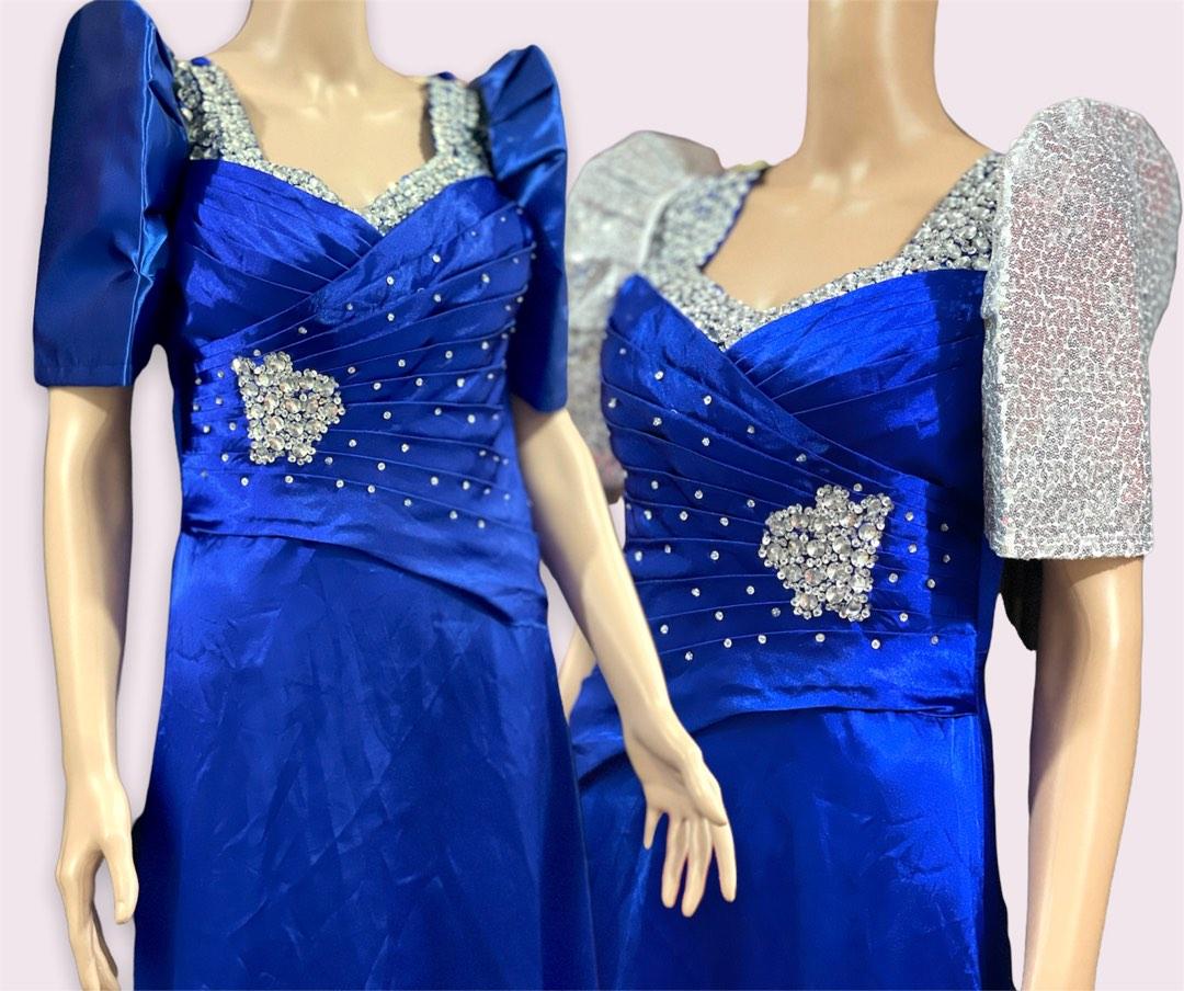 Royalblue Filipiniana, Women's Fashion, Dresses & Sets, Evening dresses ...