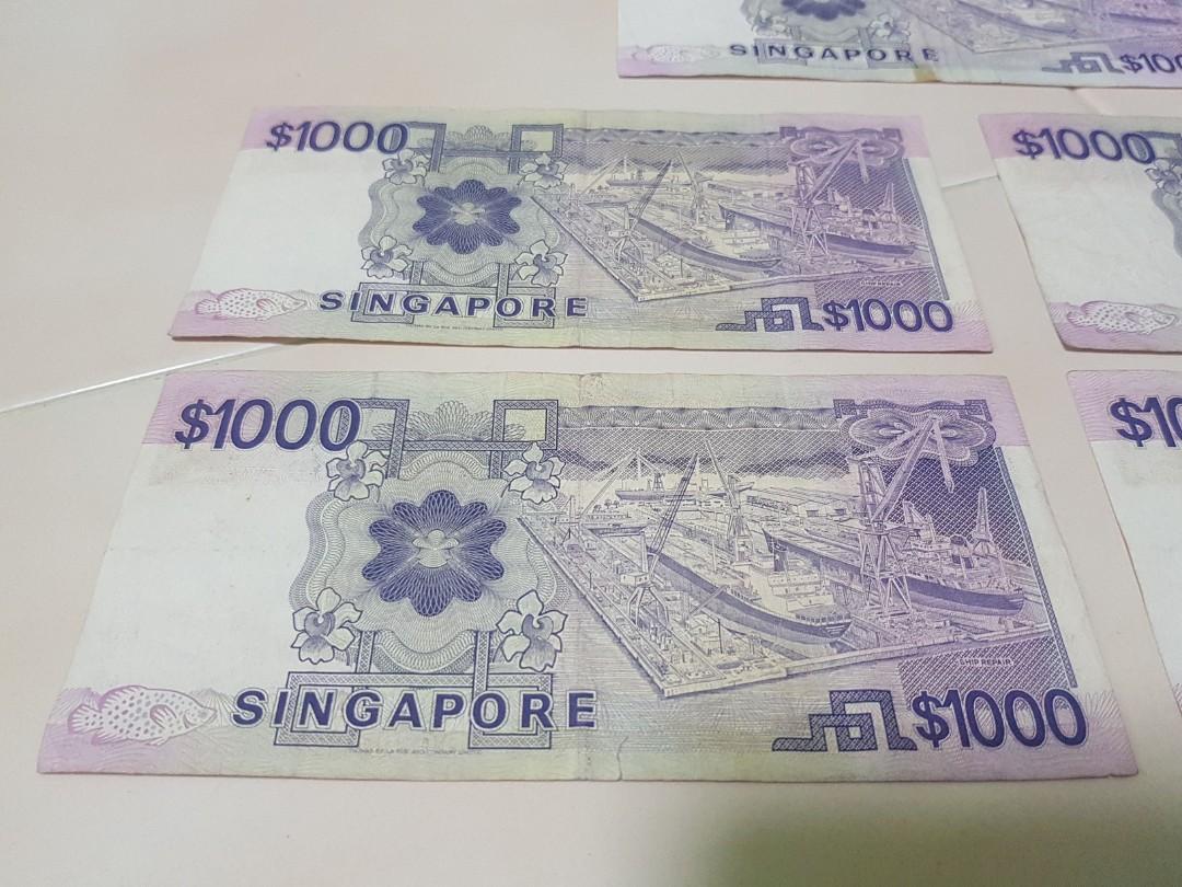 SGD $1000 notes, Hobbies & Toys, Memorabilia & Collectibles, Currency ...