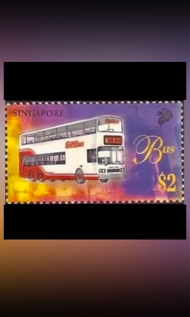 Singapore 1997 issued MINT stamp double decker SBS bus public transport ...