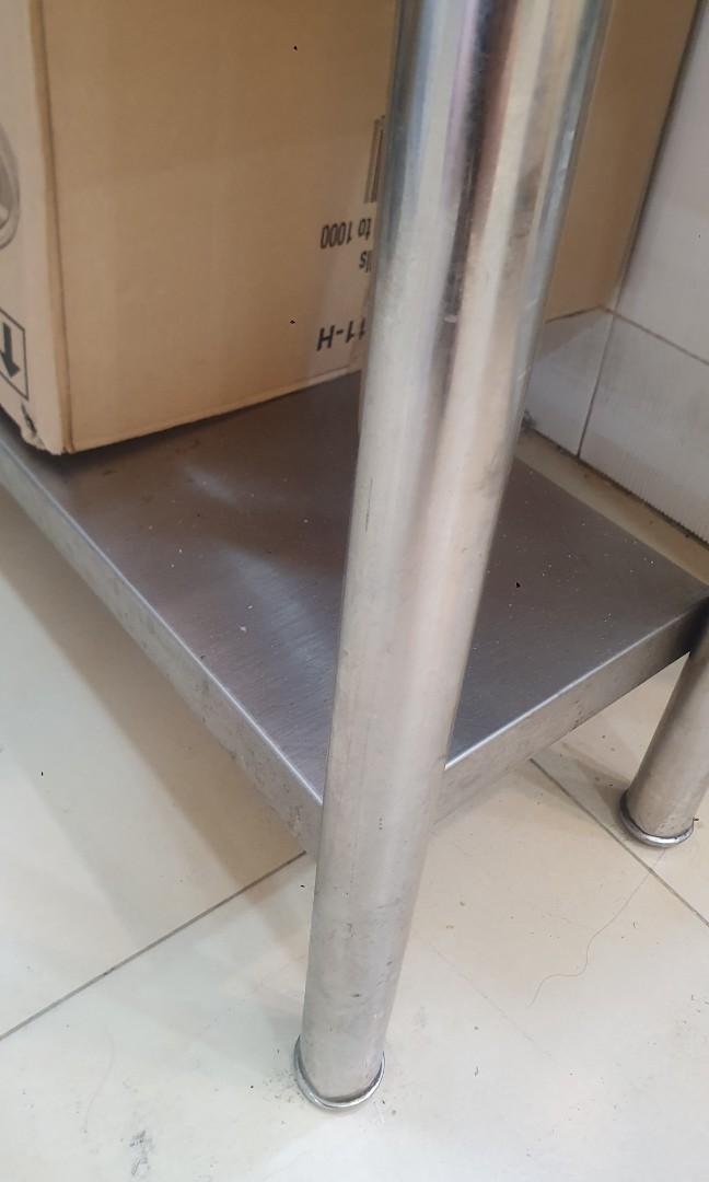 Stainless steel rack table food stall, Furniture & Home Living ...
