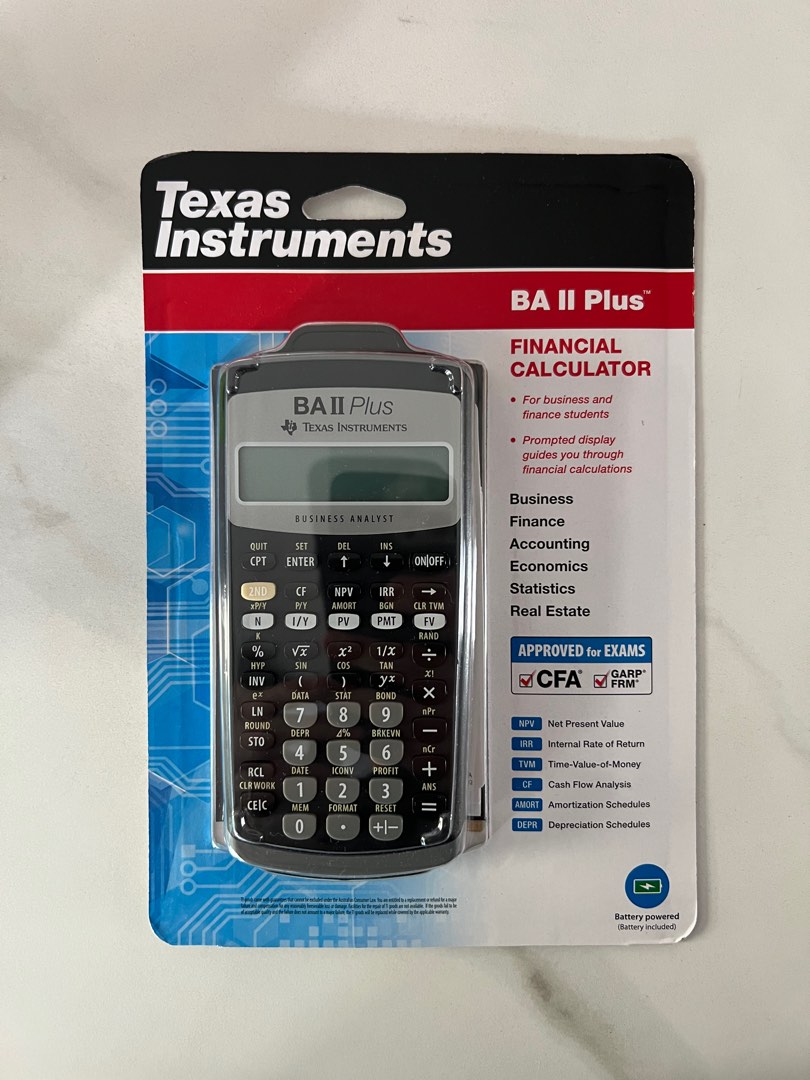 Texas Instruments BA II Plus Financial Calculator, Computers & Tech ...