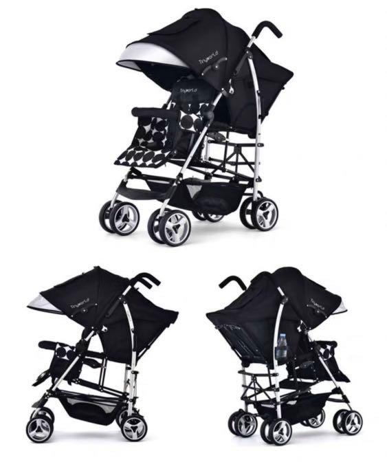 Kinderwagon Inspired Double Twin Stroller Tandem Pram Pushchair super ...