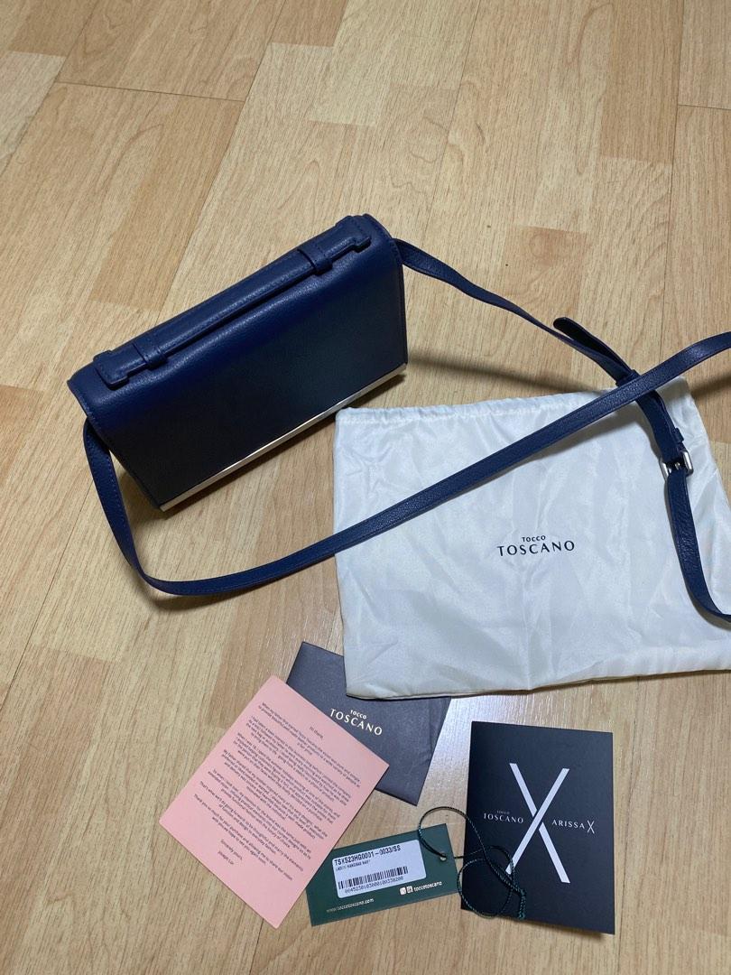 (Tocco Toscano & Arissa X) Mini satchel in navy blue, Women's Fashion ...