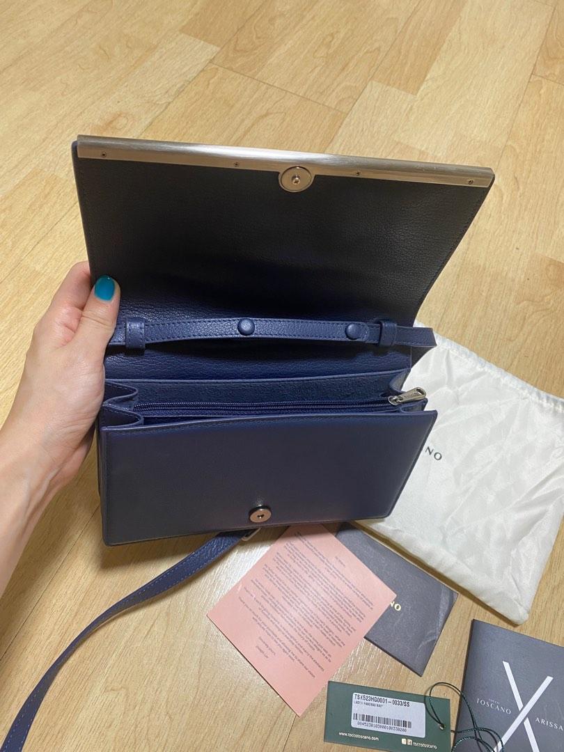 (Tocco Toscano & Arissa X) Mini satchel in navy blue, Women's Fashion ...