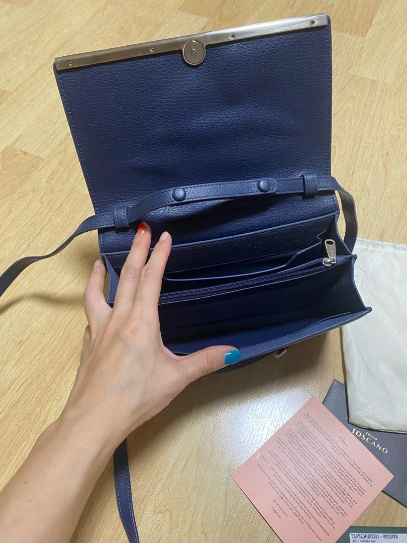 (Tocco Toscano & Arissa X) Mini satchel in navy blue, Women's Fashion ...