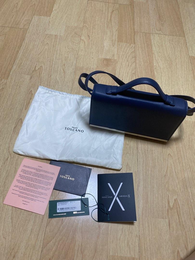 (Tocco Toscano & Arissa X) Mini satchel in navy blue, Women's Fashion ...