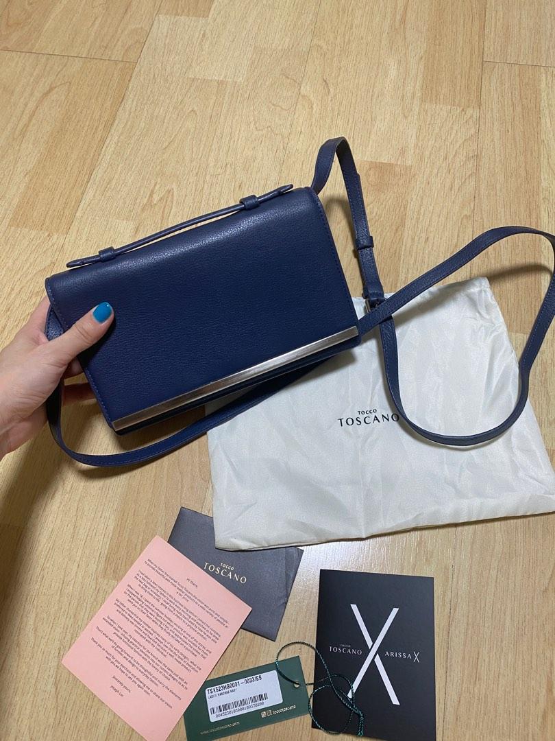 (Tocco Toscano & Arissa X) Mini satchel in navy blue, Women's Fashion ...