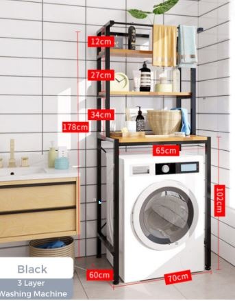 Toilet/Washing Machine Shelves & Rack | Space-saving Organiser 3 Tier ...