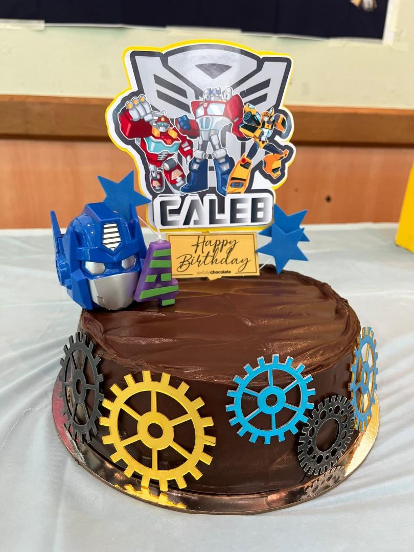Transformer theme cake decoration, Hobbies & Toys, Toys & Games on ...