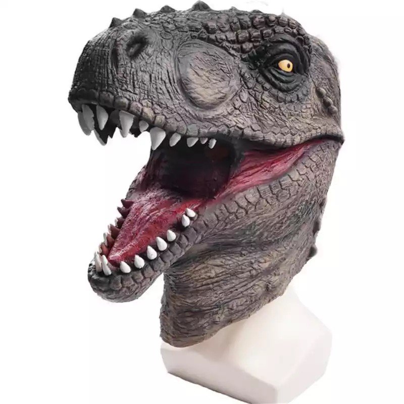 Tyrannosaurus Dinosaur Funny Scary Horror Latex Cosplay Mask Hilarious ...