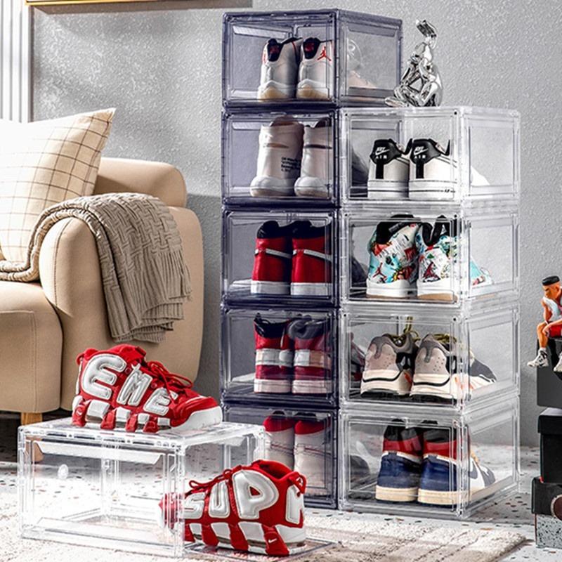 Ultimate Big Capaity Full Transparent Magnetic Front/Side Drop Lid Shoe ...
