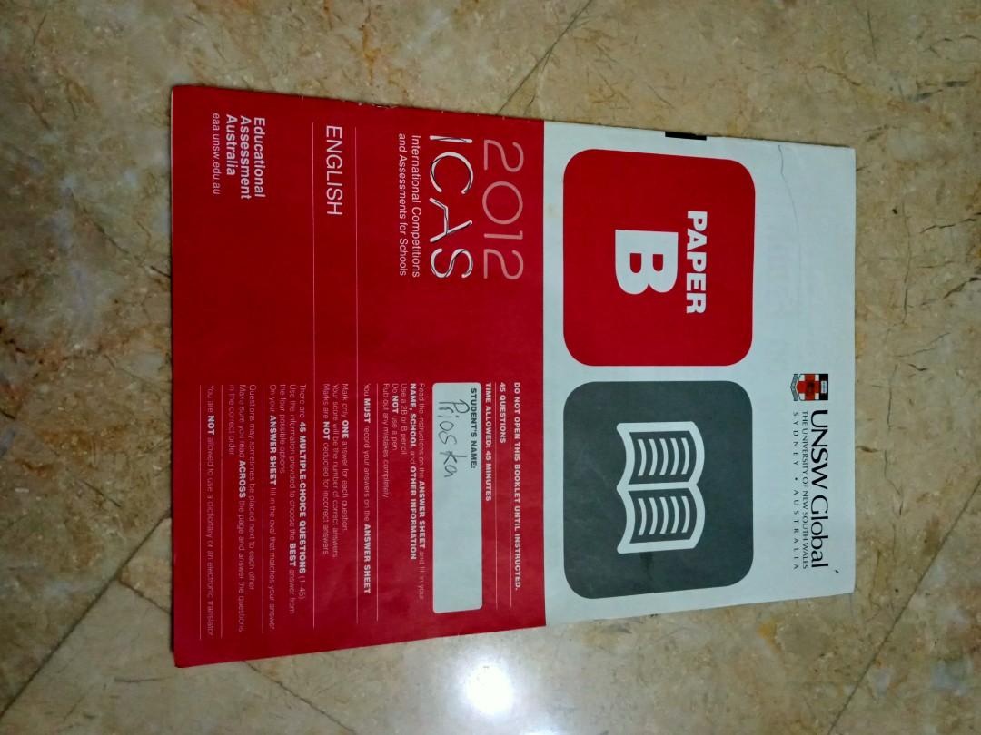UNSW Global ICAS Paper B, English, Hobbies & Toys, Books & Magazines ...