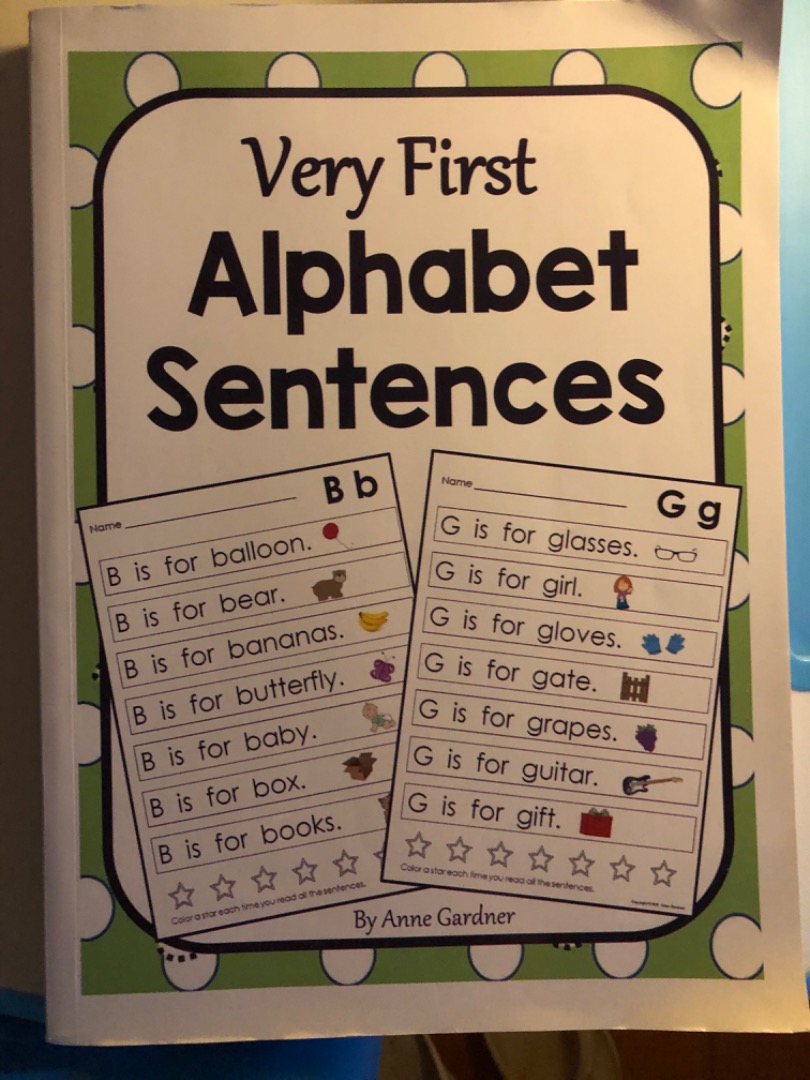 Very first alphabet sentences, 興趣及遊戲, 書本 & 文具, 小朋友書 - Carousell
