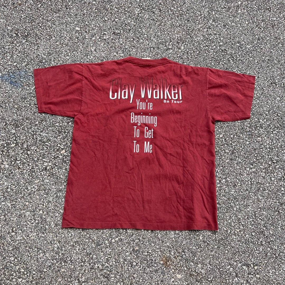 Vintage Tee 90s Clay Walker , Men's Fashion, Tops & Sets, Tshirts ...