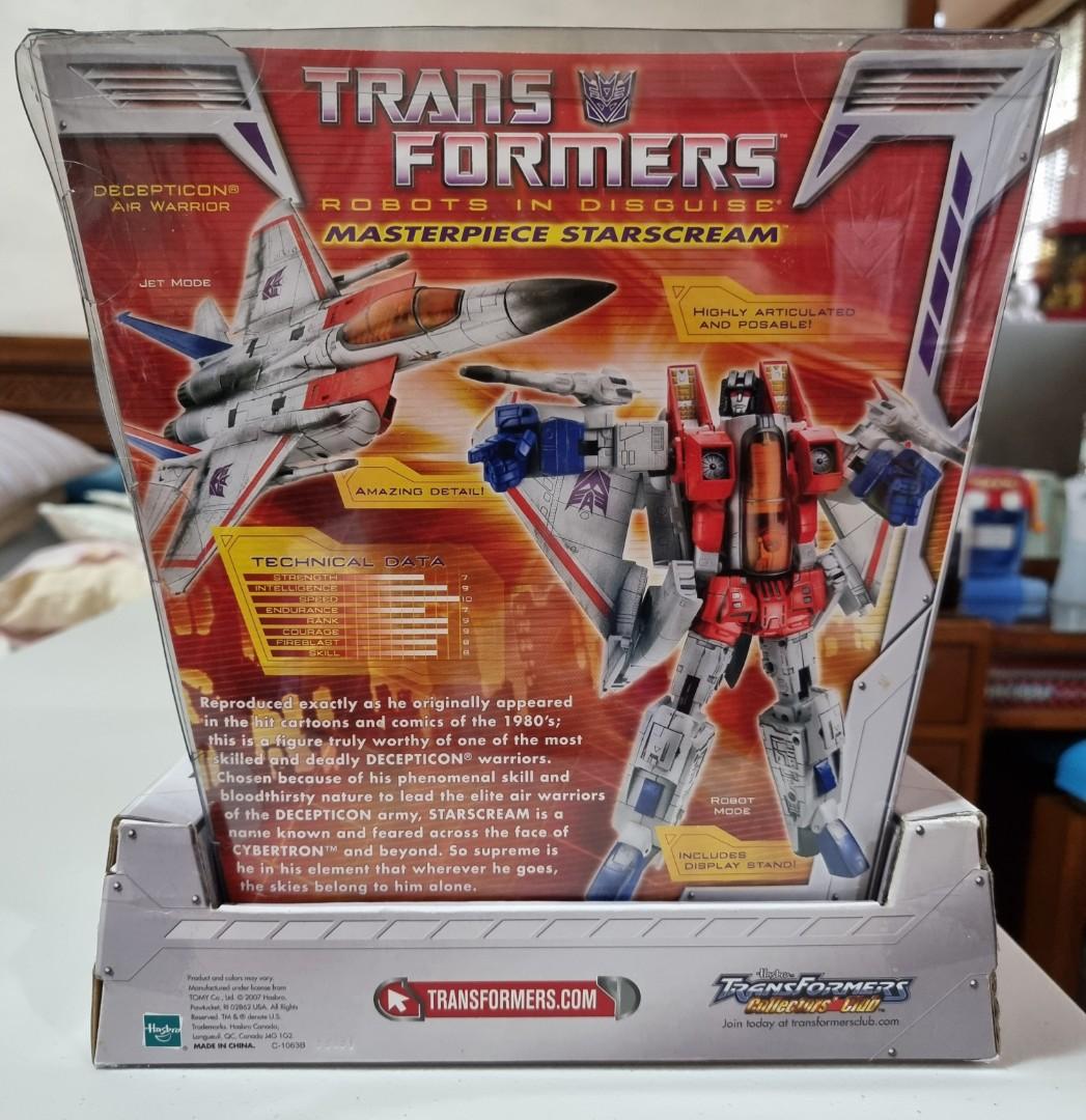 VINTAGE RARE 2007 HASBRO G1 COLOR MASTERPIECE STARSCREAM, Hobbies ...