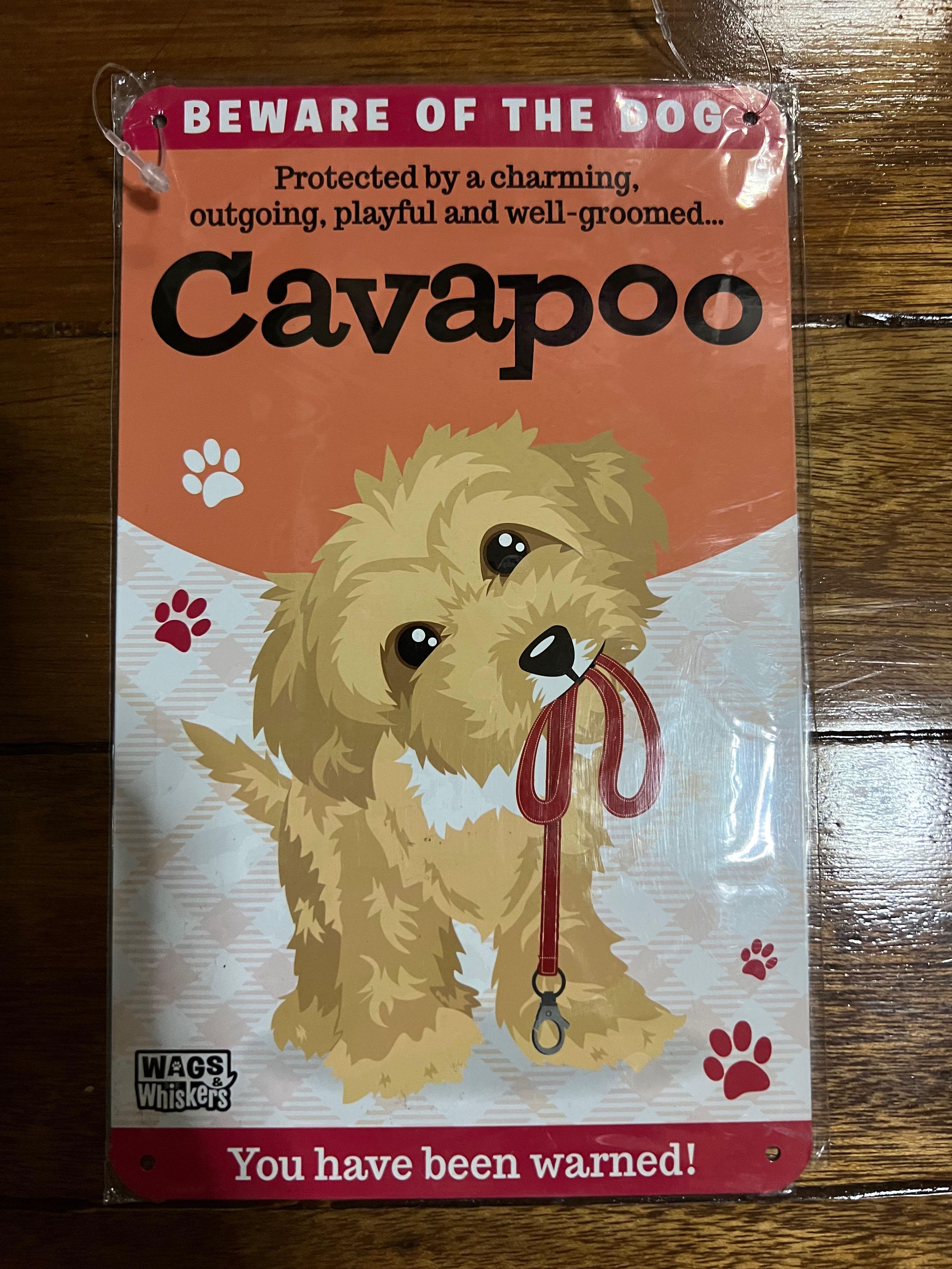 Wags and Whiskers Metal Sign (Cavapoo, Chihuahua, German Shepherd), Pet ...