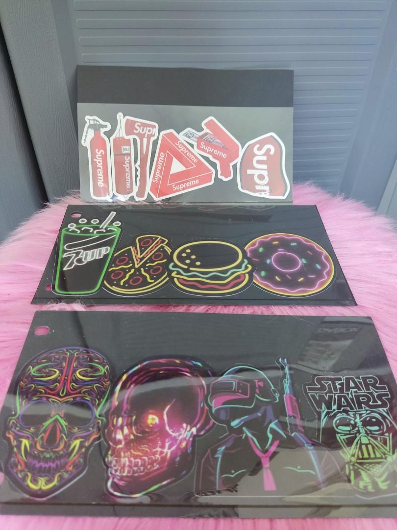 waterproof sticker neon & supreme take all 80, Hobbies & Toys ...