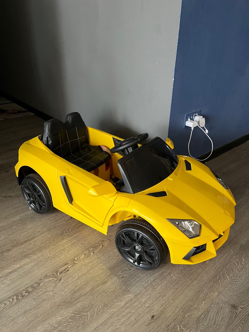 Yellow Ferrari Kids Electric Toy Car, Hobbies & Toys, Toys & Games on ...
