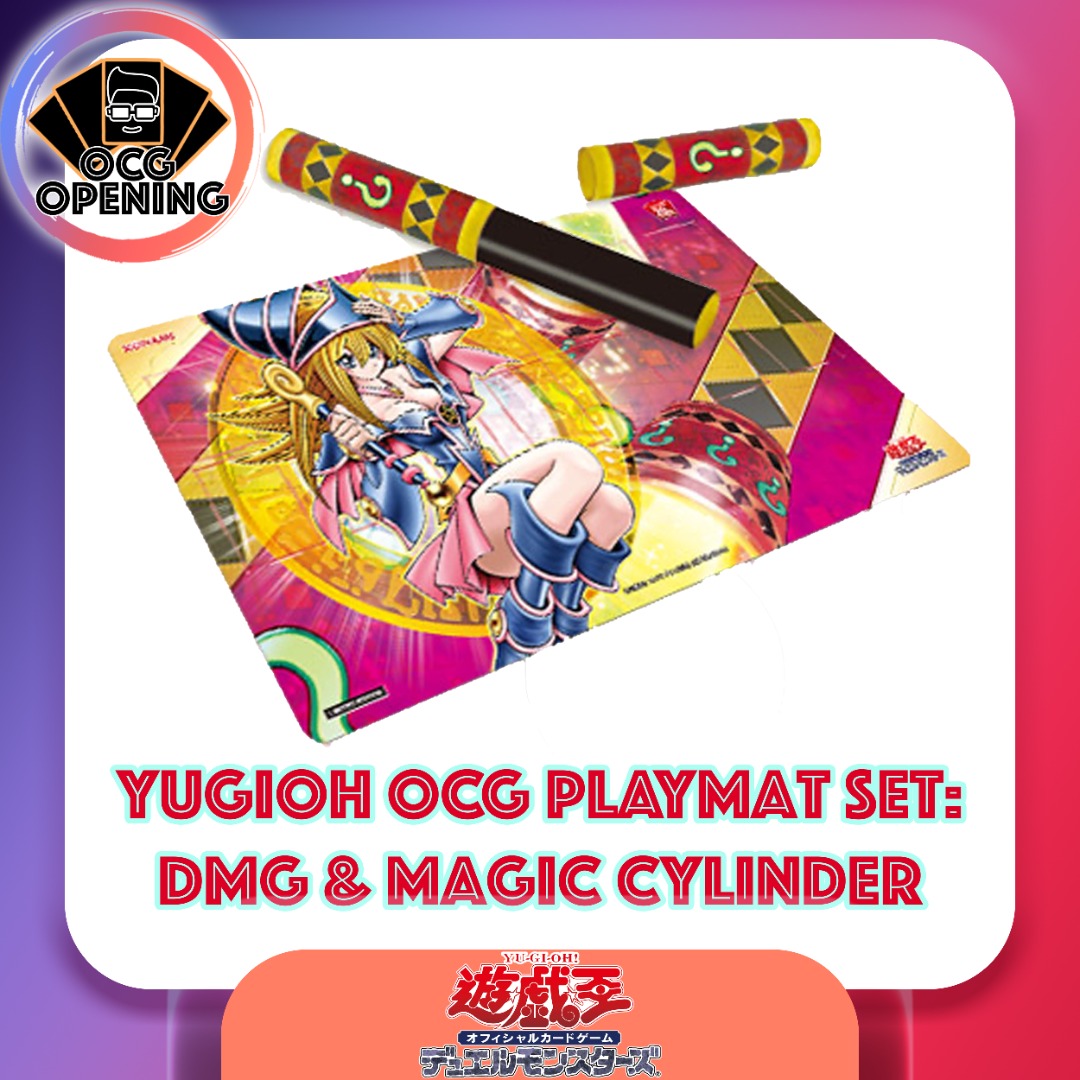 Yugioh OCG Playmat Set: Dark Magician Girl & Magic Cylinder, Hobbies ...
