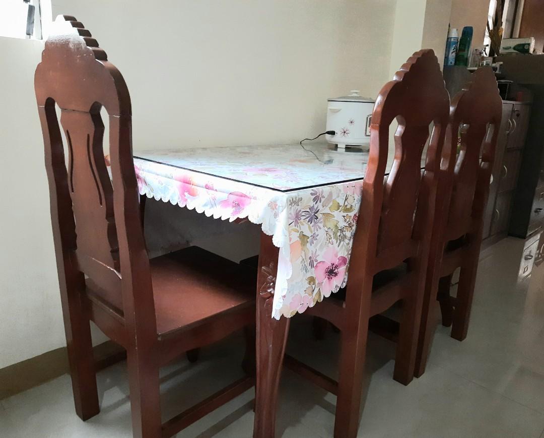 4 Seater Wooden Dining Table Set Furniture And Home Living Furniture Tables And Sets On Carousell
