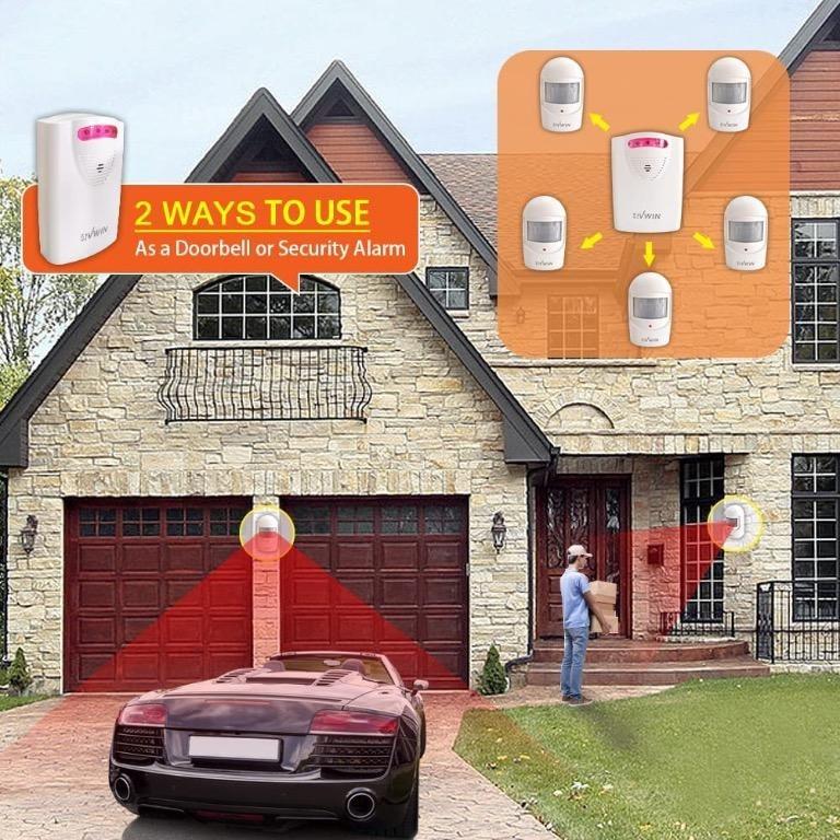 4VWIN Wireless Home Security Driveway Alarm 1 Receiver and 1 PIR Motion ...