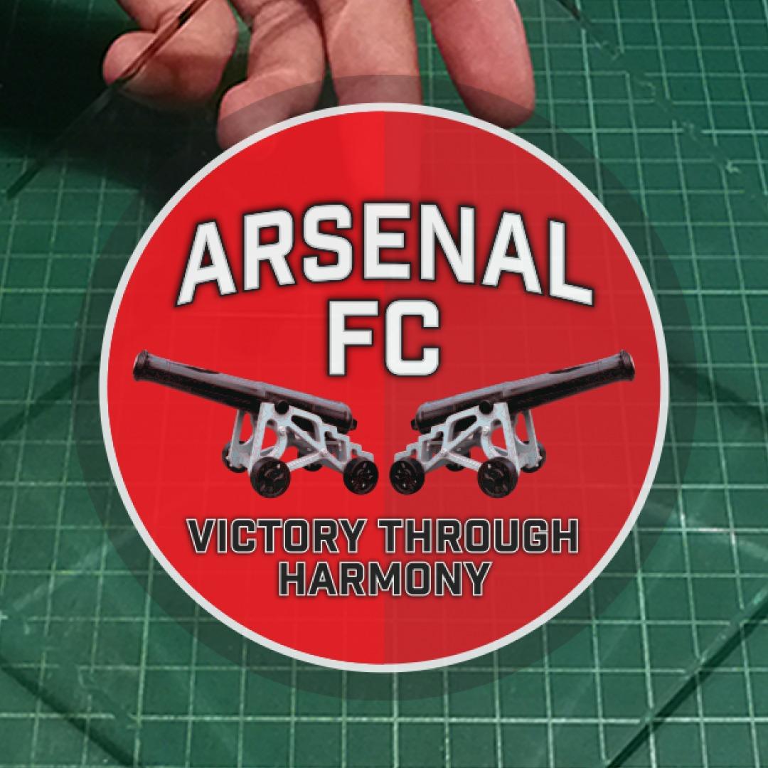 ARSENAL FC cannons. Victory Through Harmony . Static Cling Car Decals ...