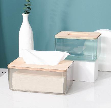 Bamboo Wood Tissue Box Living Room Translucent Tissue Box - HKS0292 ...