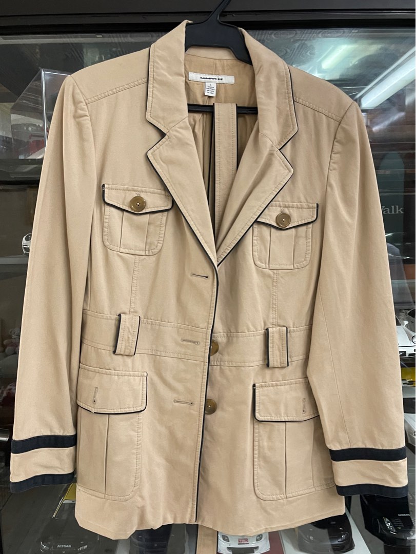 Beige half trench coat, Women's Fashion, Coats, Jackets and Outerwear ...