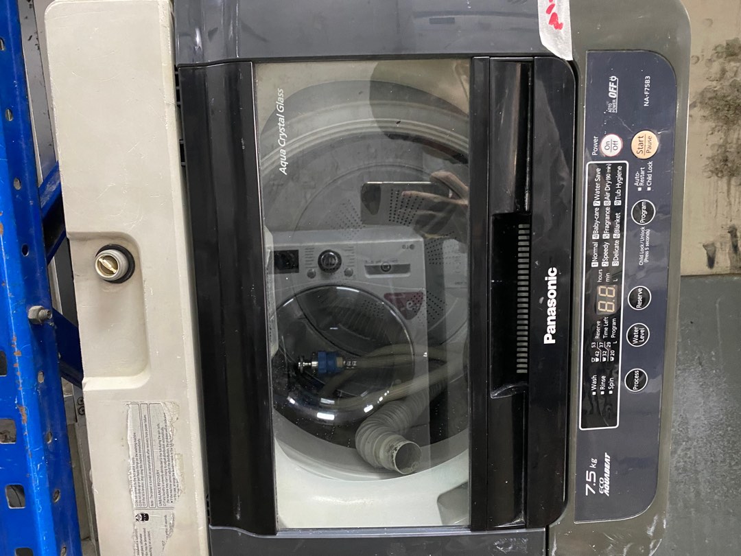Black Panasonic 7.5KG Top Loading Washing Machine, TV & Home Appliances ...