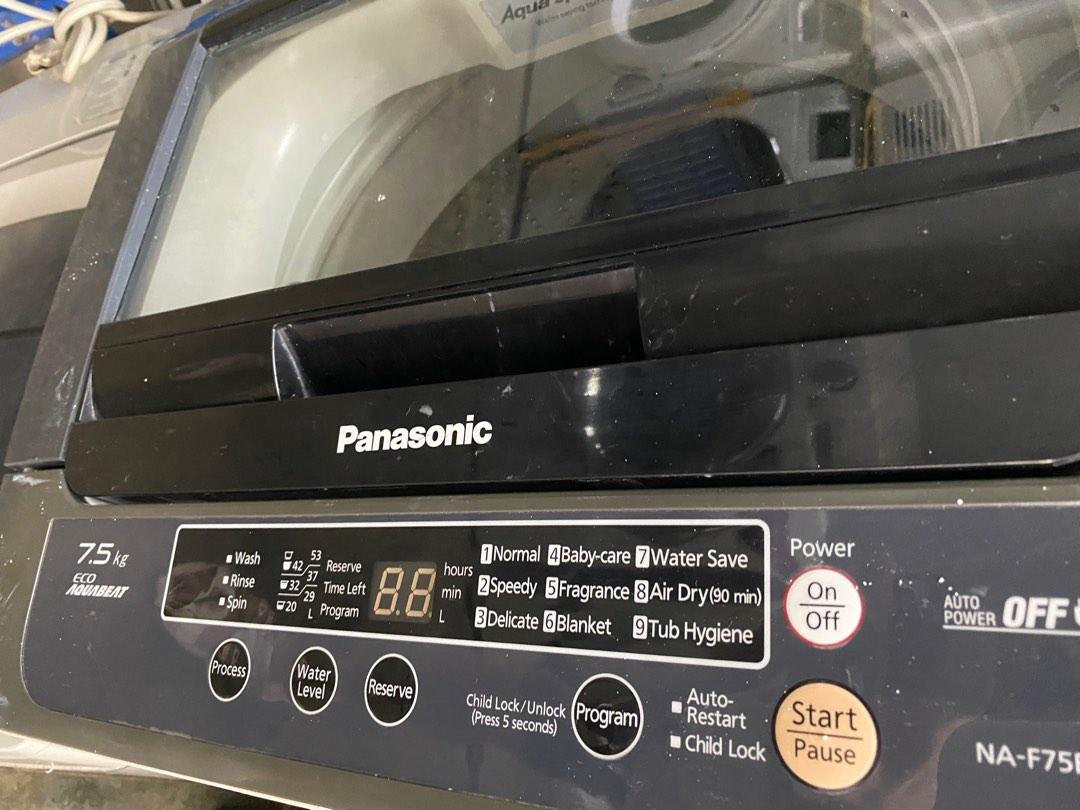 Black Panasonic 7.5KG Top Loading Washing Machine, TV & Home Appliances ...