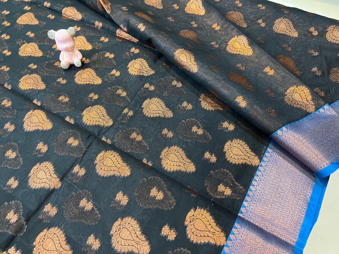 Black translucent Saree, Women's Fashion, Dresses & Sets, Traditional ...