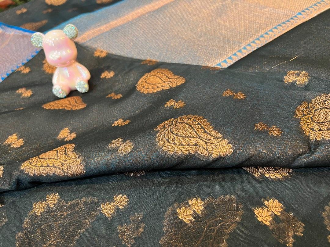 Black translucent Saree, Women's Fashion, Dresses & Sets, Traditional ...