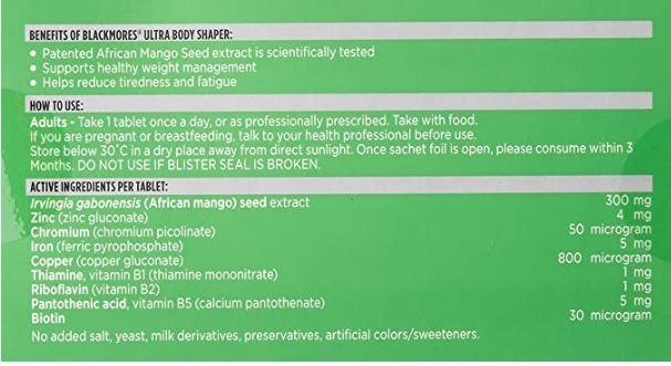 Blackmores Ultra Body Shaper (30 tablets), Health & Nutrition, Health ...