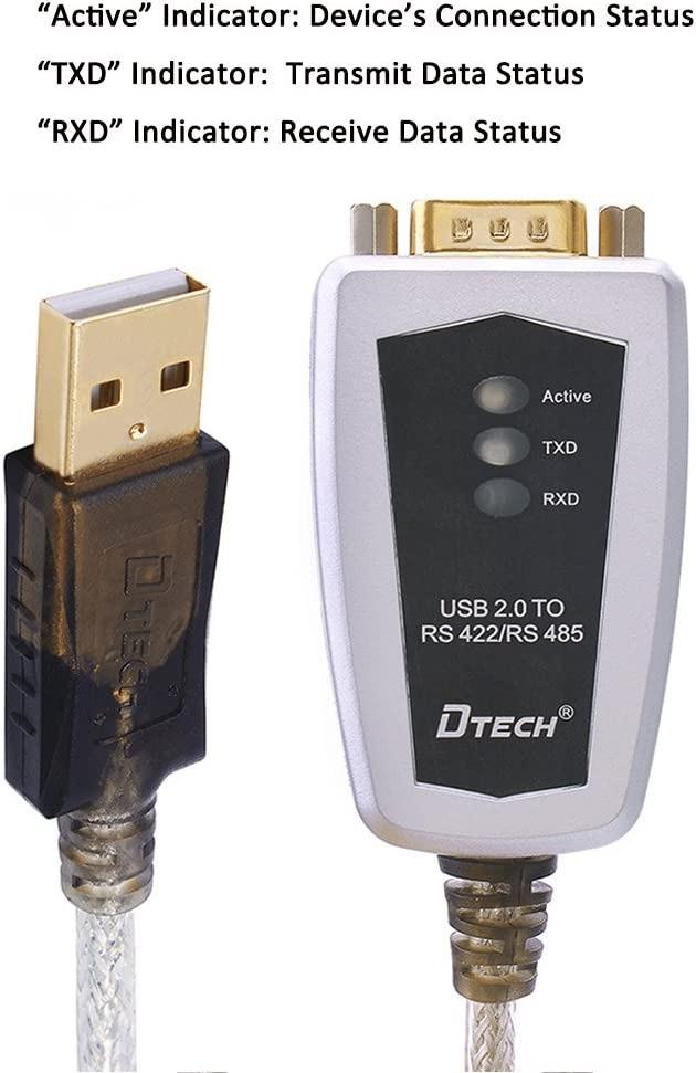[BNIB] DTECH (5324496) 10 Feet USB to RS422 RS485 Serial Port Converter Adapter Cable with FTDI ...