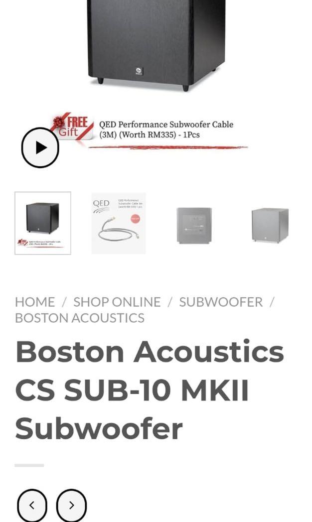 Boston Acoustics CS SUB-10 MKll, Audio, Soundbars, Speakers ...