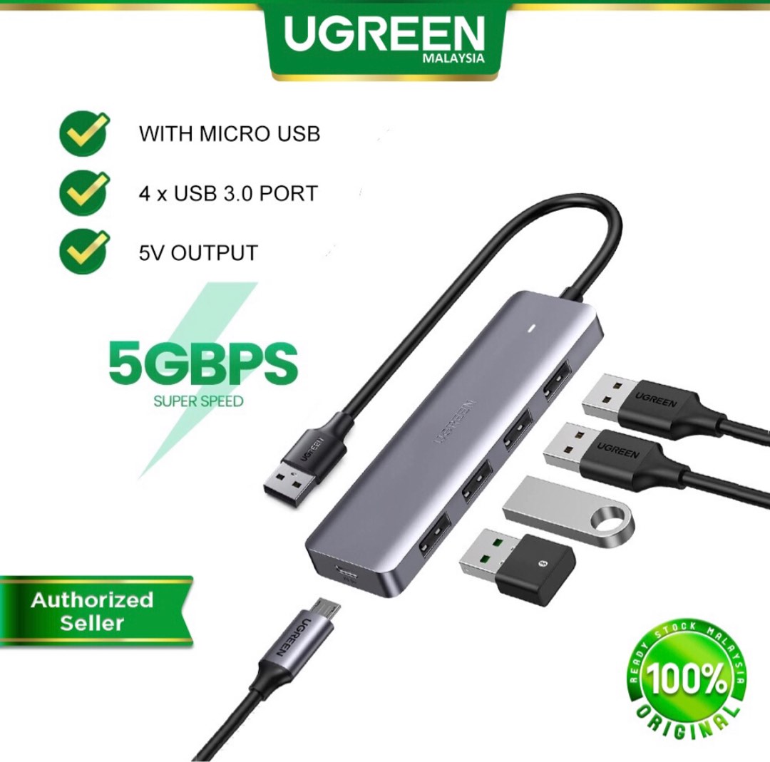 BRAND NEW ! UGREEN USB HUB 3.0. Aluminum 4- Port USB 3.0 Extender Ultra ...