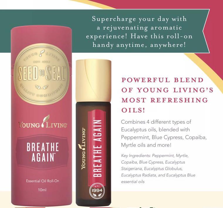 Breath Again - Young Living Essential Oil Roll-On, Furniture & Home Living, Home Fragrance on ...