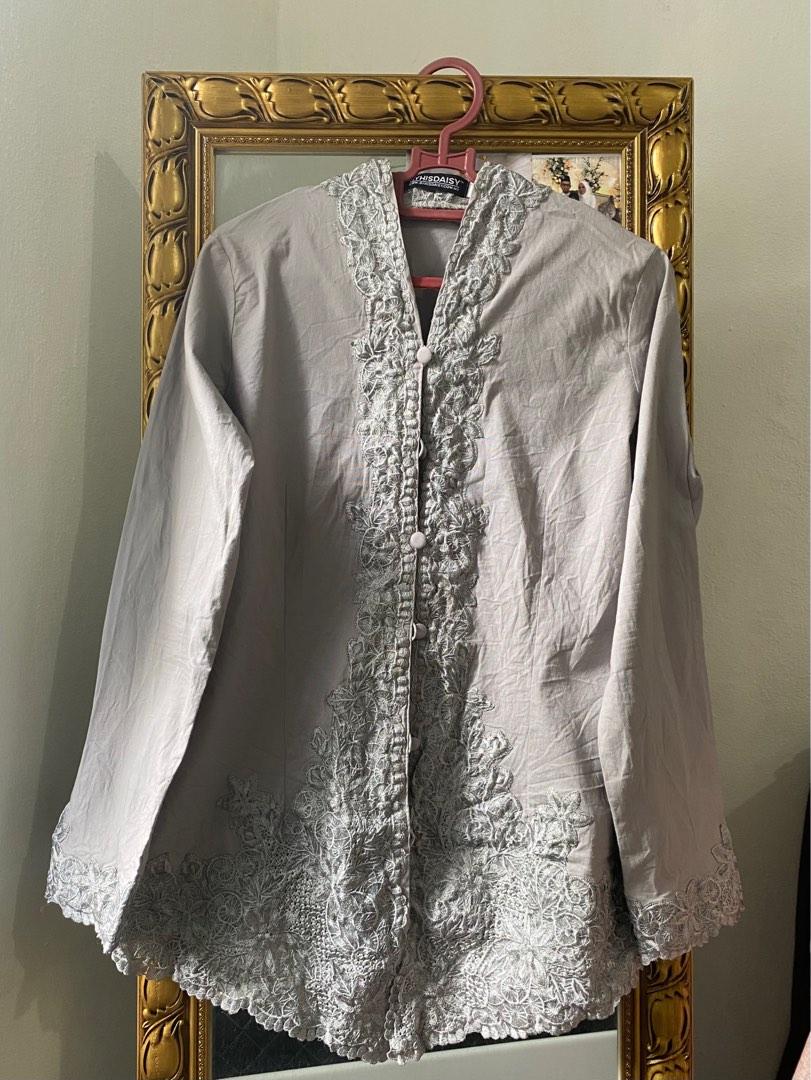 BYHISDAISY KEBAYA SURYA GREY, Women's Fashion, Muslimah Fashion, Baju ...