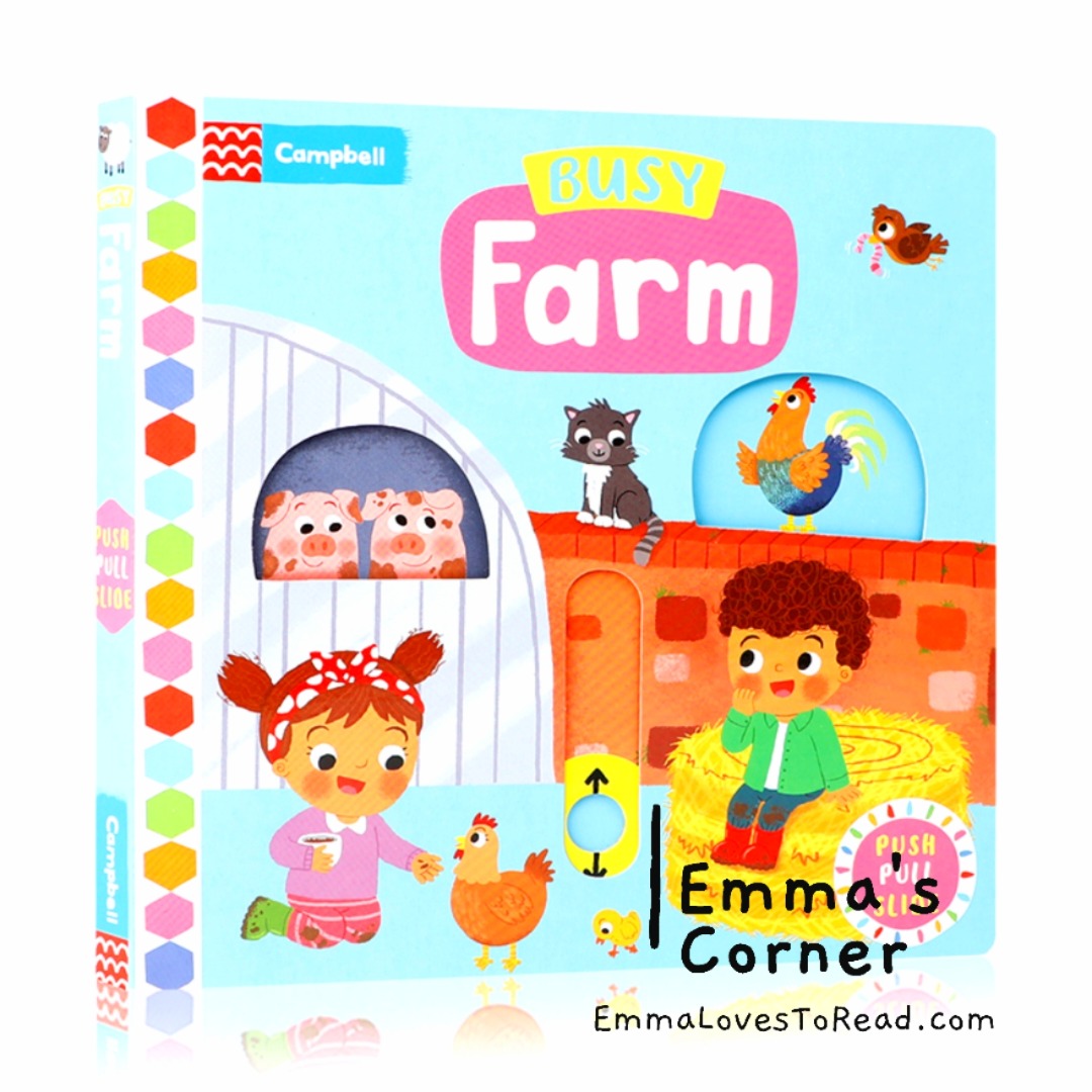 Campbell Busy Book: Busy Farm Interactive Board Book, Hobbies & Toys ...