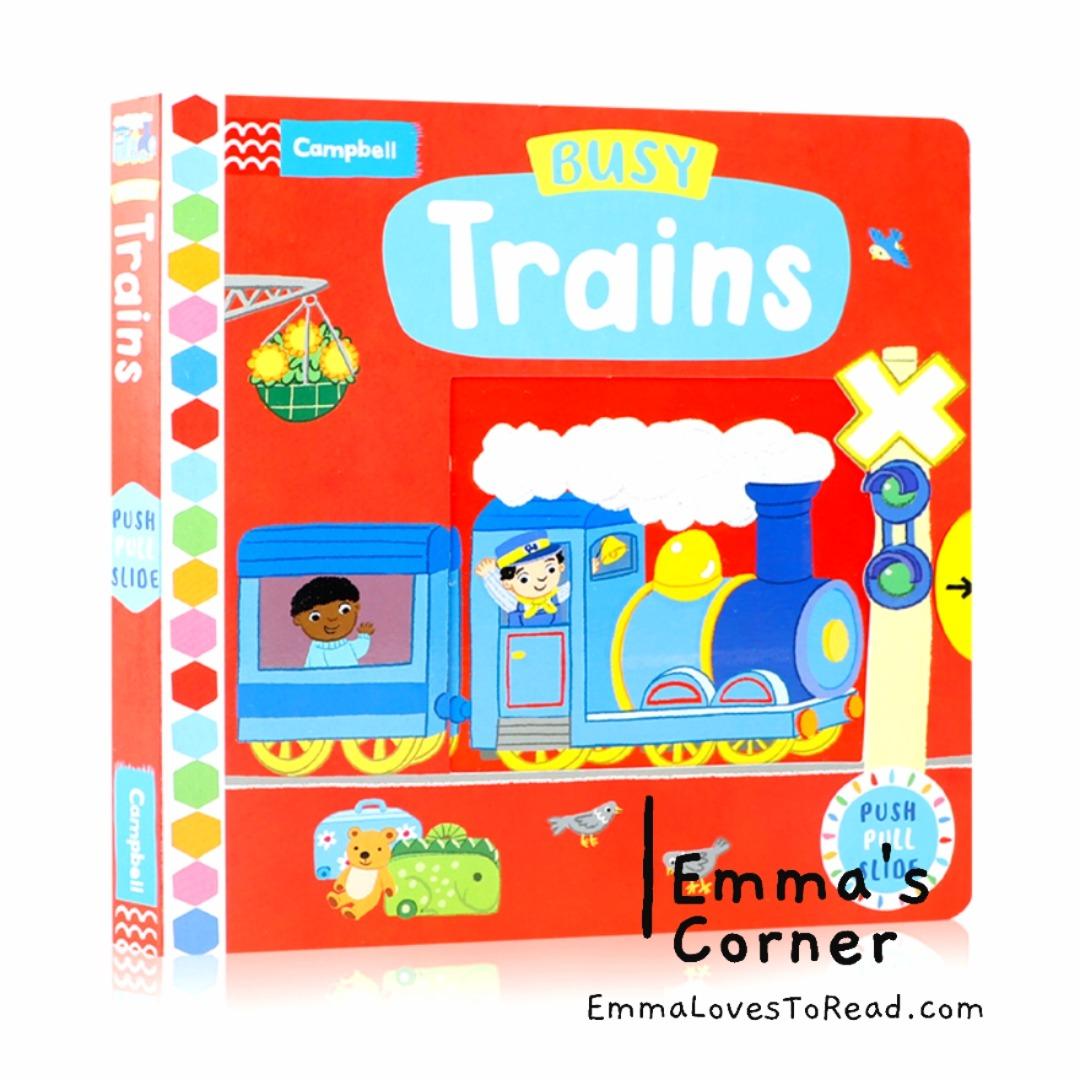 Campbell Busy Book: Busy Trains Interactive Board Book, Hobbies & Toys ...