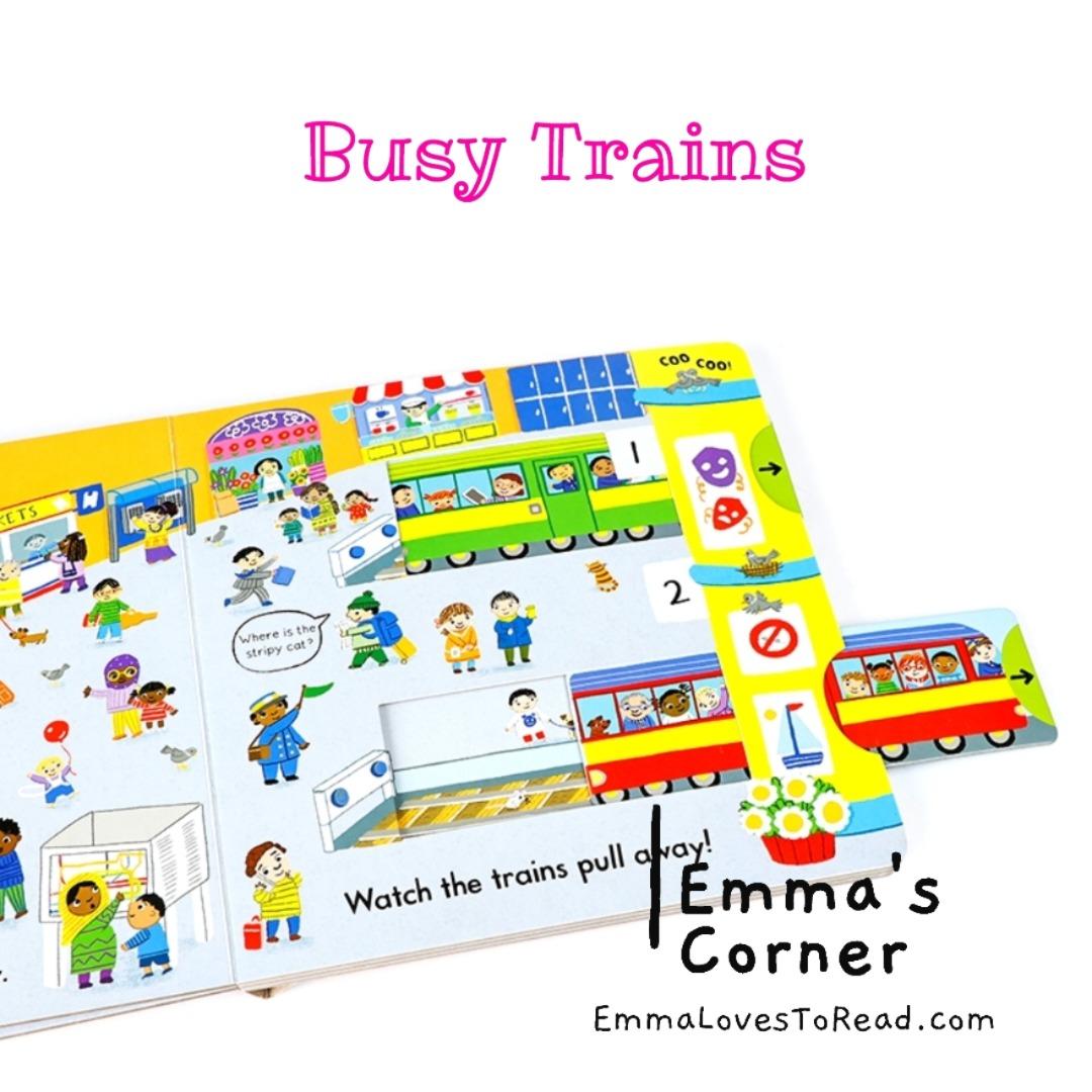 Campbell Busy Book: Busy Trains Interactive Board Book, Hobbies & Toys ...