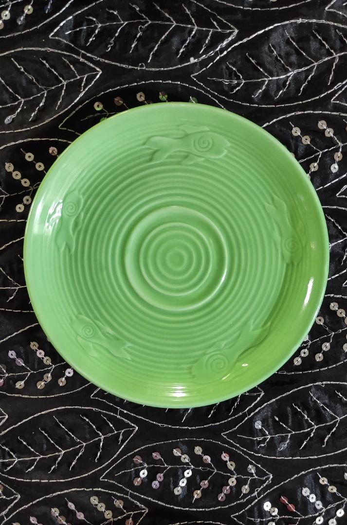 Ceramic Plates Fish Swirl Set Three Colors, Furniture & Home Living ...