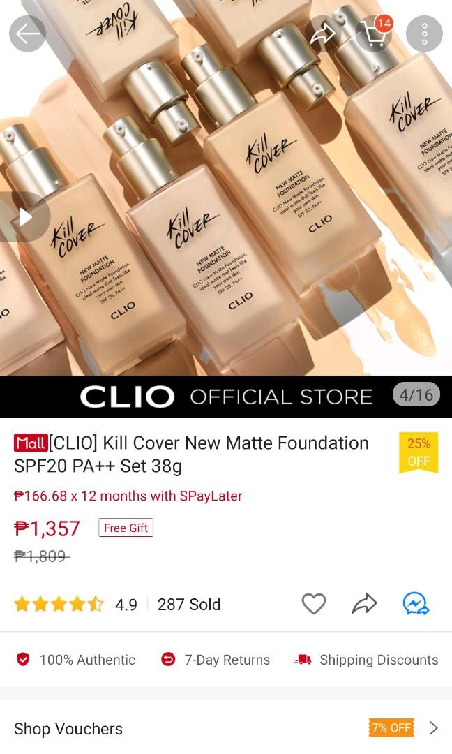 Clio Kill Cover New Matte Foundation (shade 2.5), Beauty & Personal ...