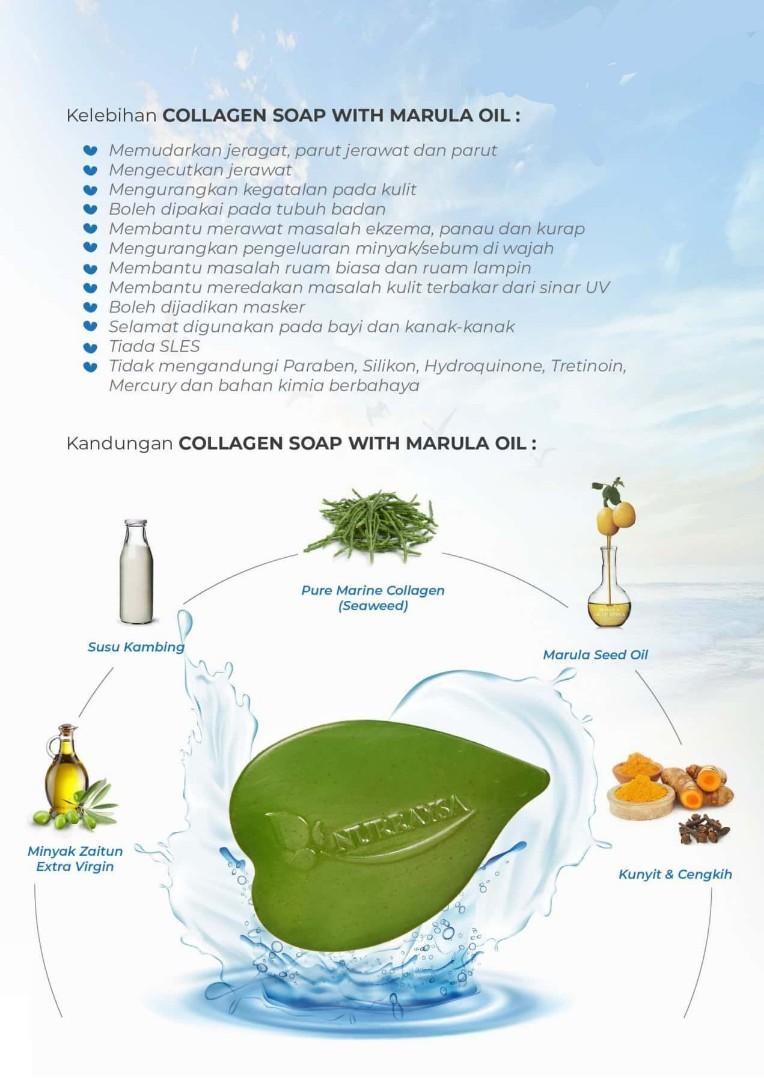CoLLagen Soap with MaruLa oiL, Beauty & Personal Care, Face, Face Care ...