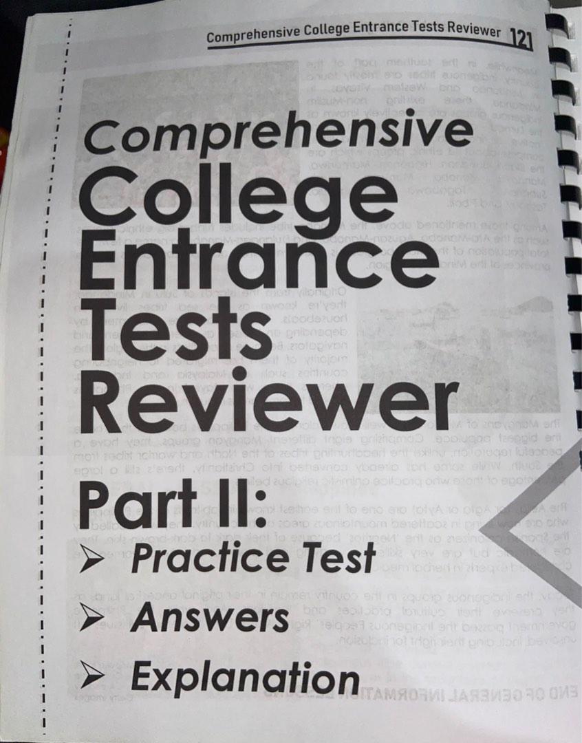 College Entrance Tests Reviewer, Hobbies & Toys, Books & Magazines ...
